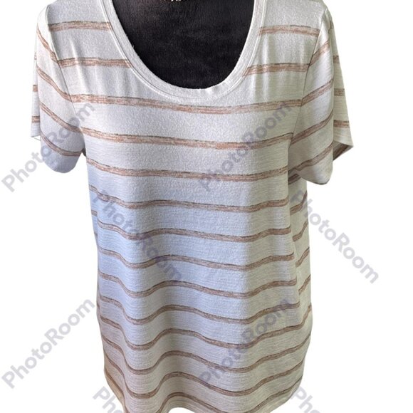 Market & Spruce | Tops | Market Spruce Brand Womens Tanwhite Striped ...